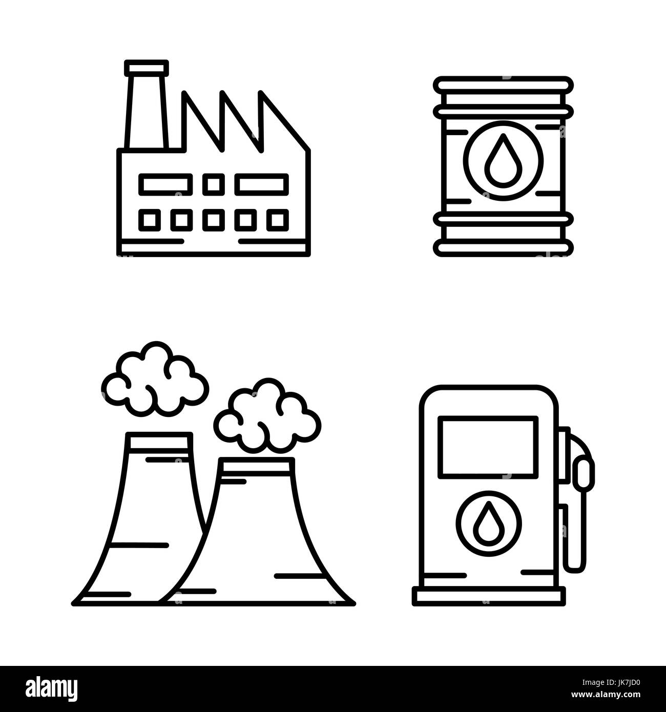 Hand drawn energy resources over white background vector illustration ...