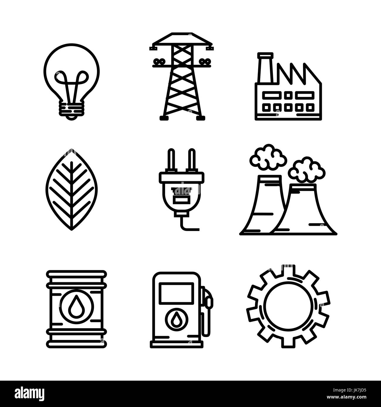Hand drawn energy resources over white background vector illustration ...