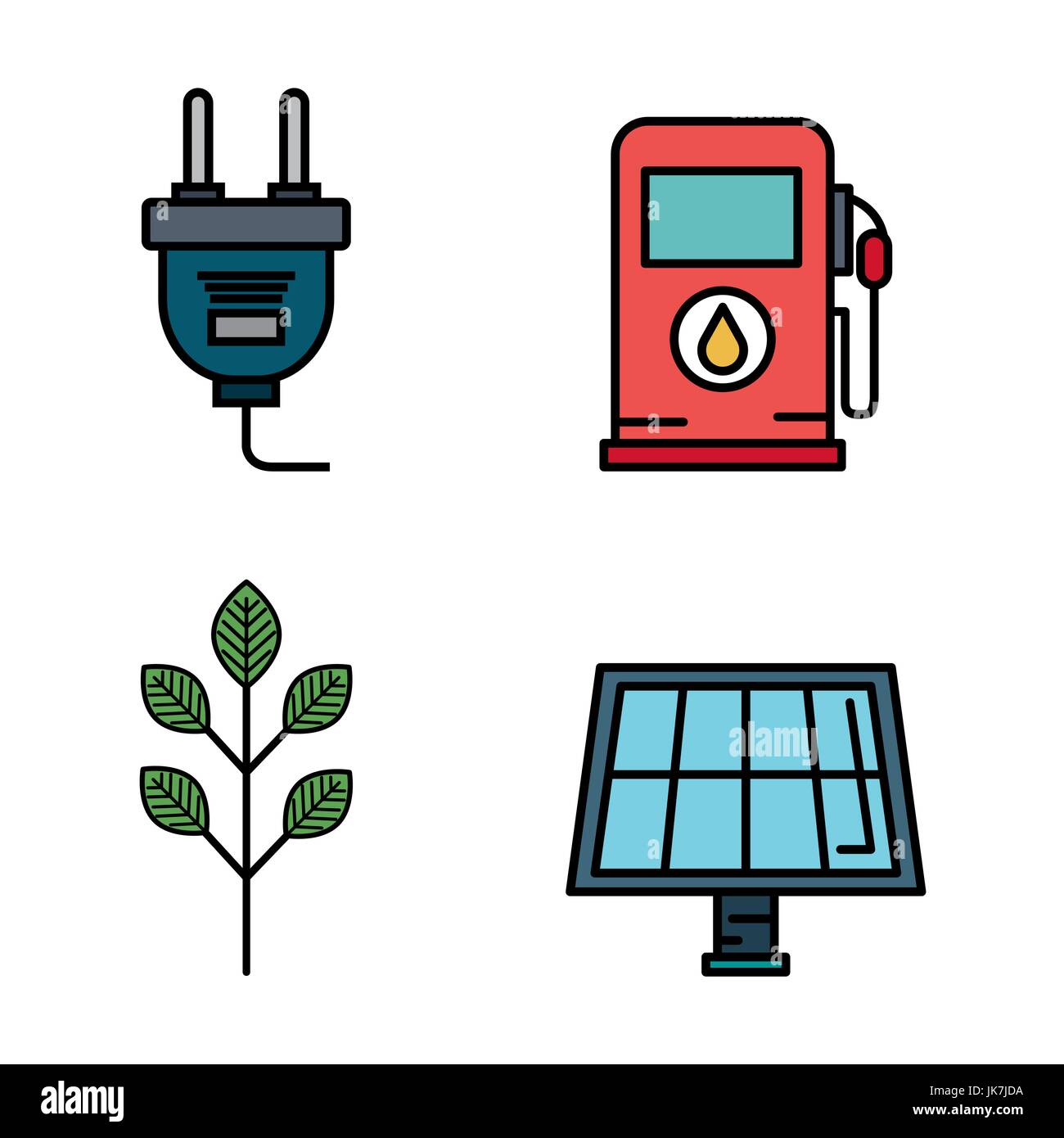 Colorful energy resources set over white background Stock Vector Image ...