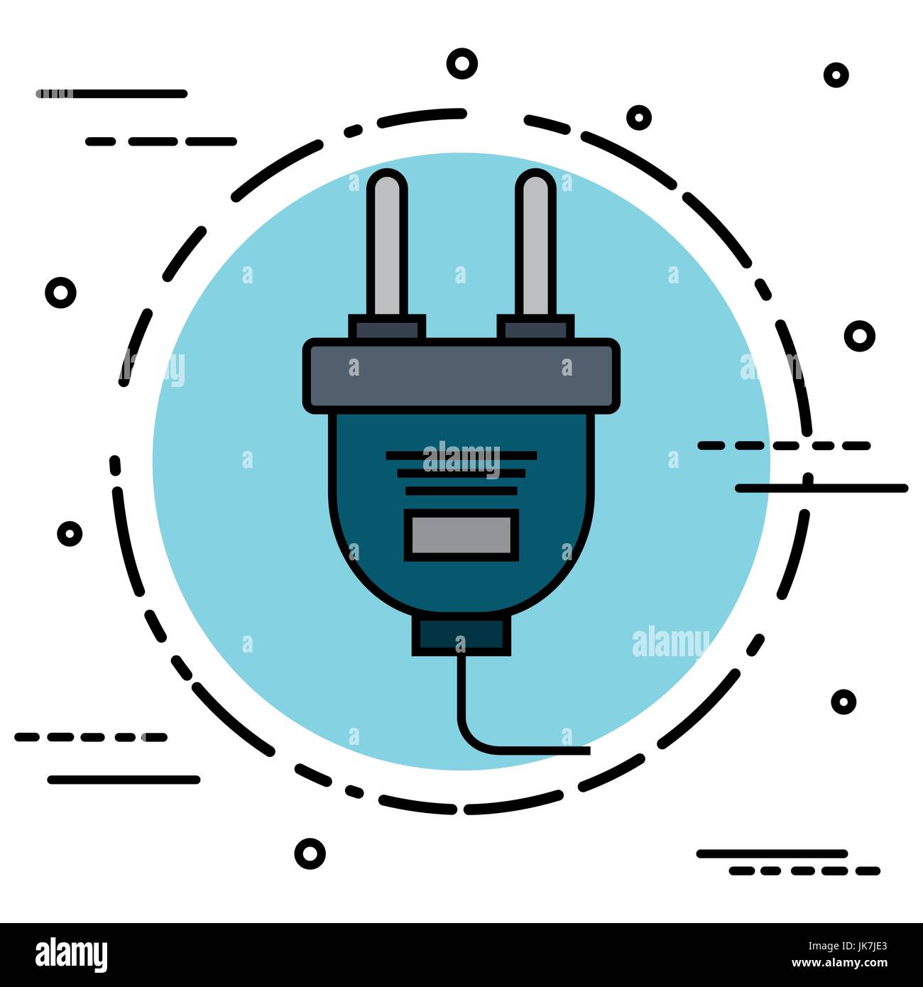 Electric plug sticker over white background vector illustration Stock ...