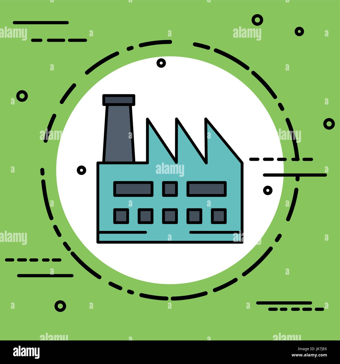 Factory sticker over green background vector illustration Stock Vector ...