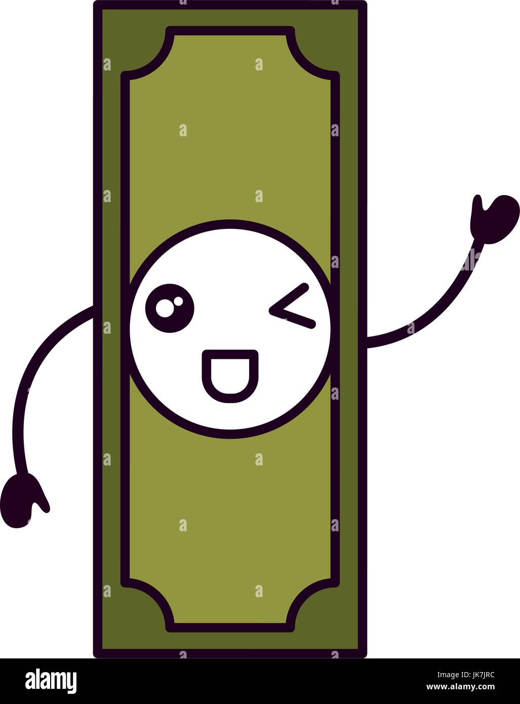 bill dollar money kawaii character vector illustration design Stock ...