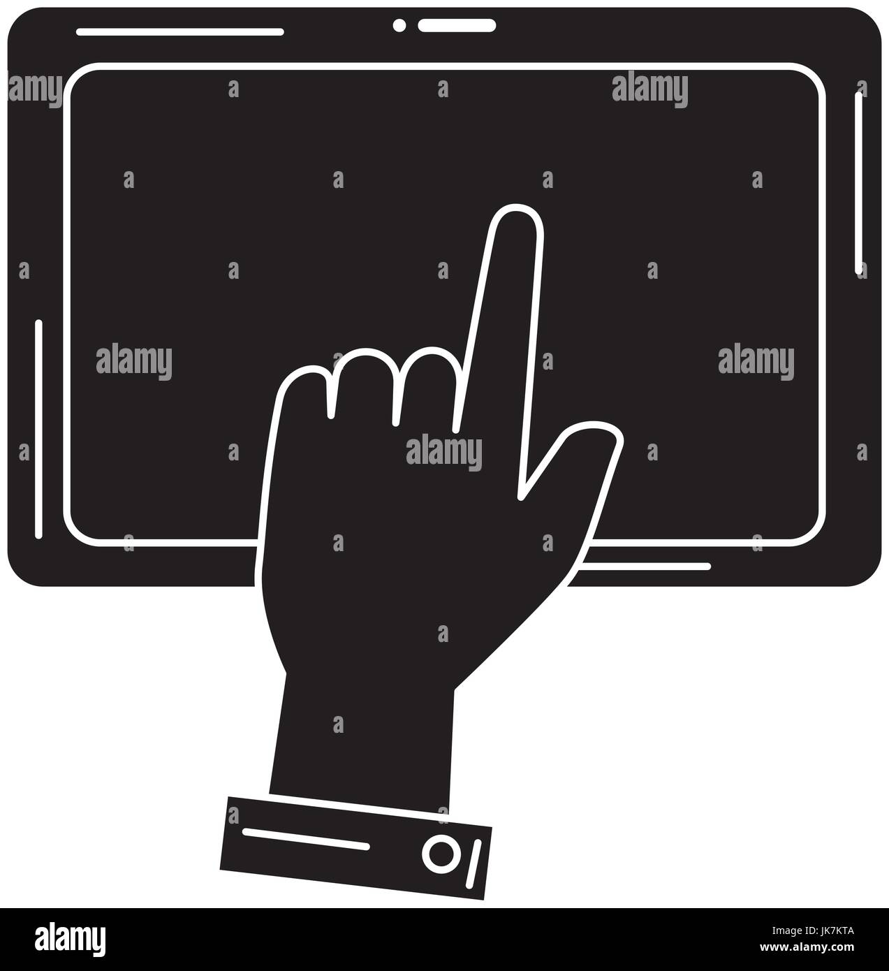 hand human with tablet vector illustration design Stock Vector Image ...