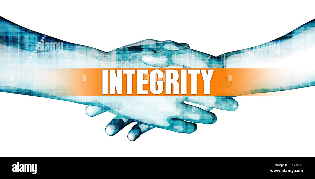 Integrity Concept with Businessmen Handshake on White Background Stock ...