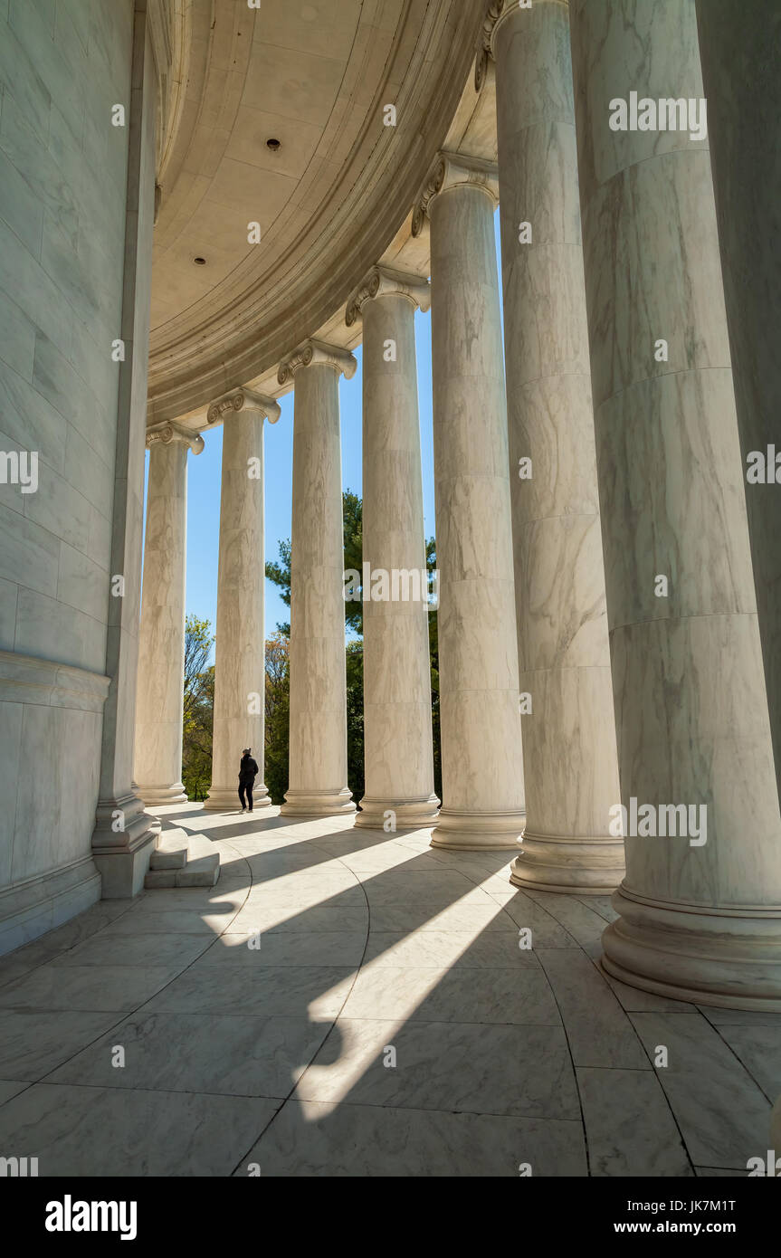 the columns at the Thomas Jefferson Memorial Building in Washington, D ...