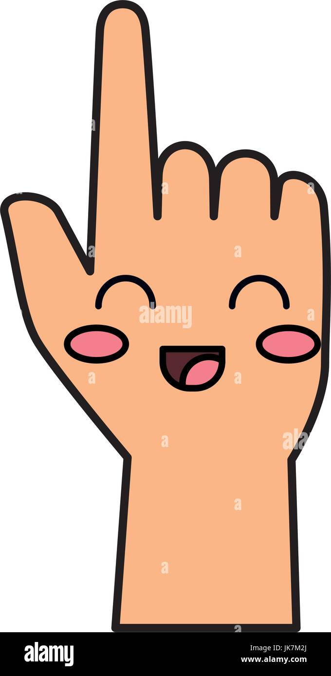 hand human index kawaii character vector illustration design Stock ...