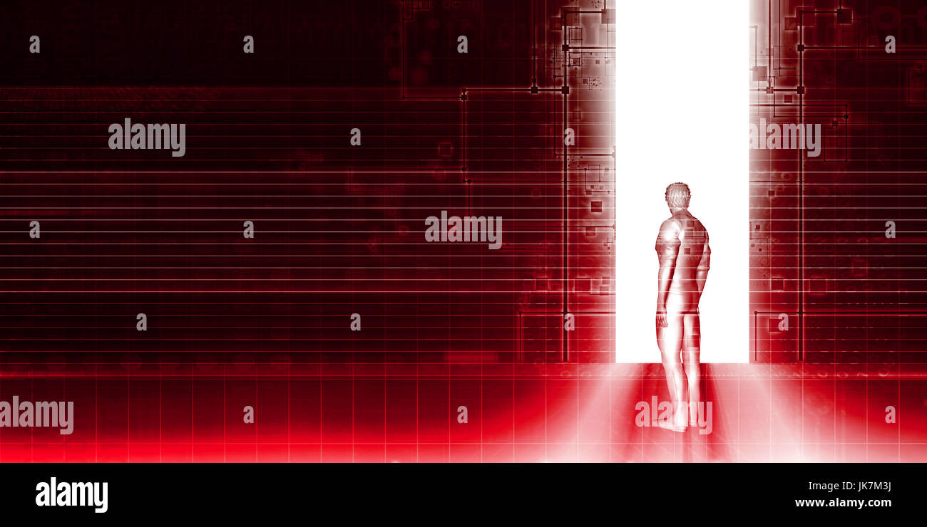 Stepping into the Future as a Business Technology Concept Stock Photo ...