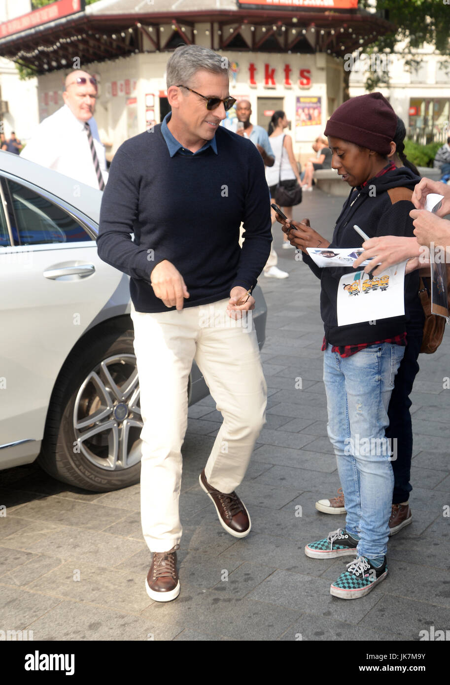 Steve Carell is greeted by fans at Global House Featuring: Steve Carell Where: London, United ...