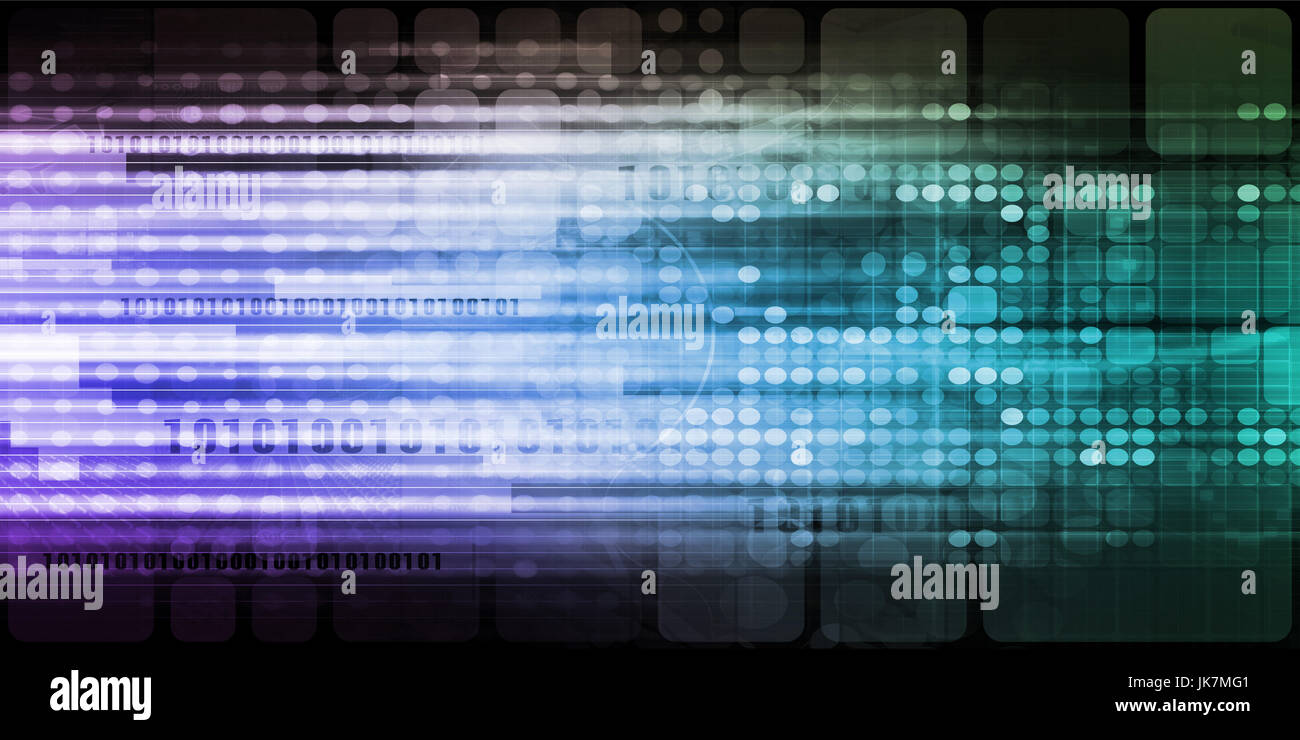 Virtual Technology with Data Network Stream Art Stock Photo - Alamy