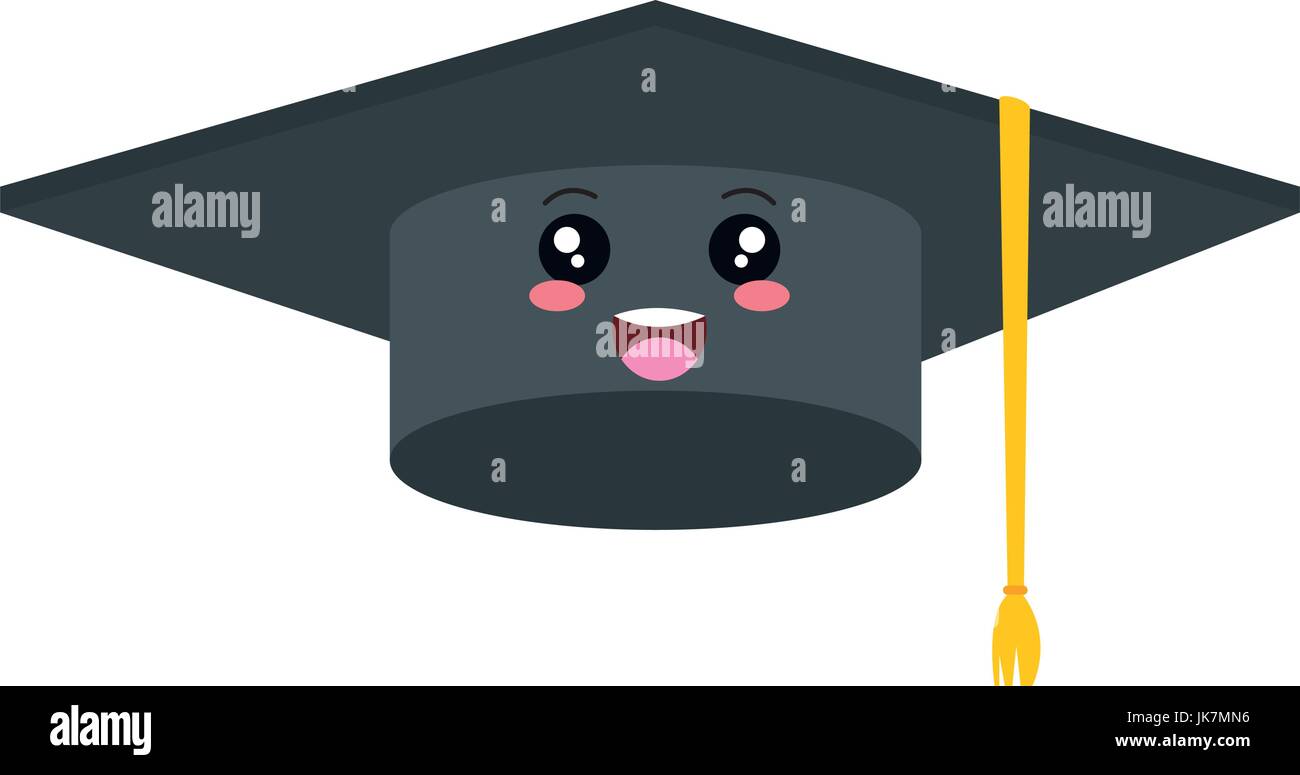 hat graduation kawaii character vector illustration design Stock Vector ...