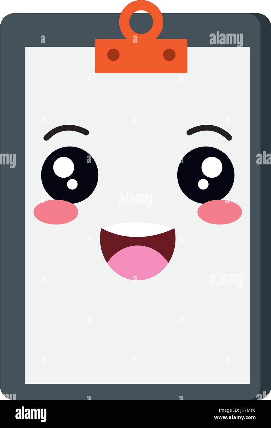 clipboard paper kawaii character vector illustration design Stock ...