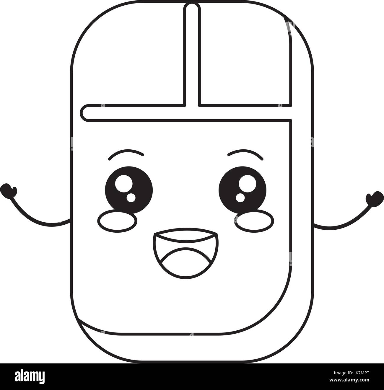 computer mouse kawaii character vector illustration design Stock Vector ...