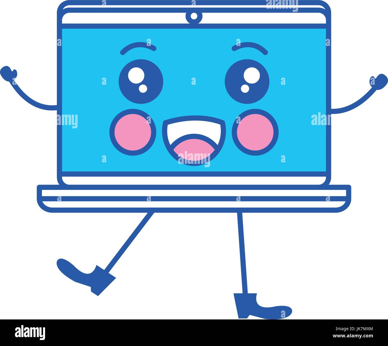 computer laptop kawaii character vector illustration design Stock ...