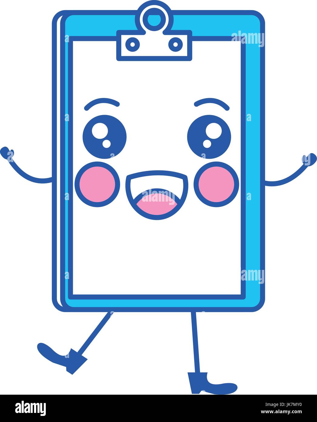 clipboard paper kawaii character vector illustration design Stock ...
