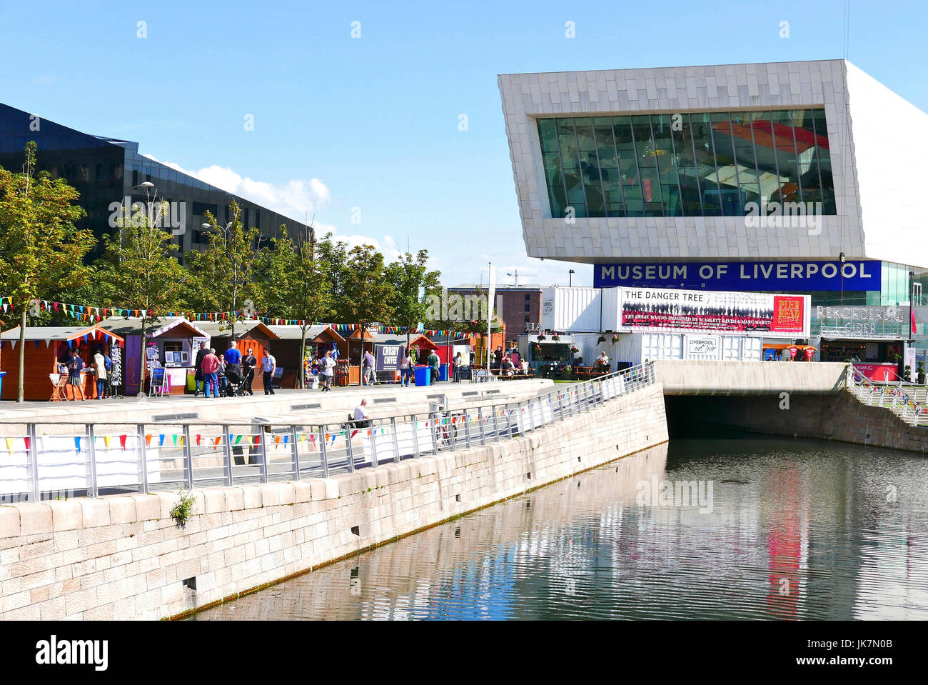 Museum of Liverpool and farmers market stalls on Pier Head,Liverpool,UK ...