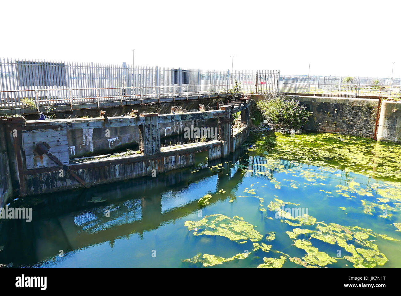 Old wooden lock gates on Princes Dock,Liverpool,UK Stock Photo - Alamy