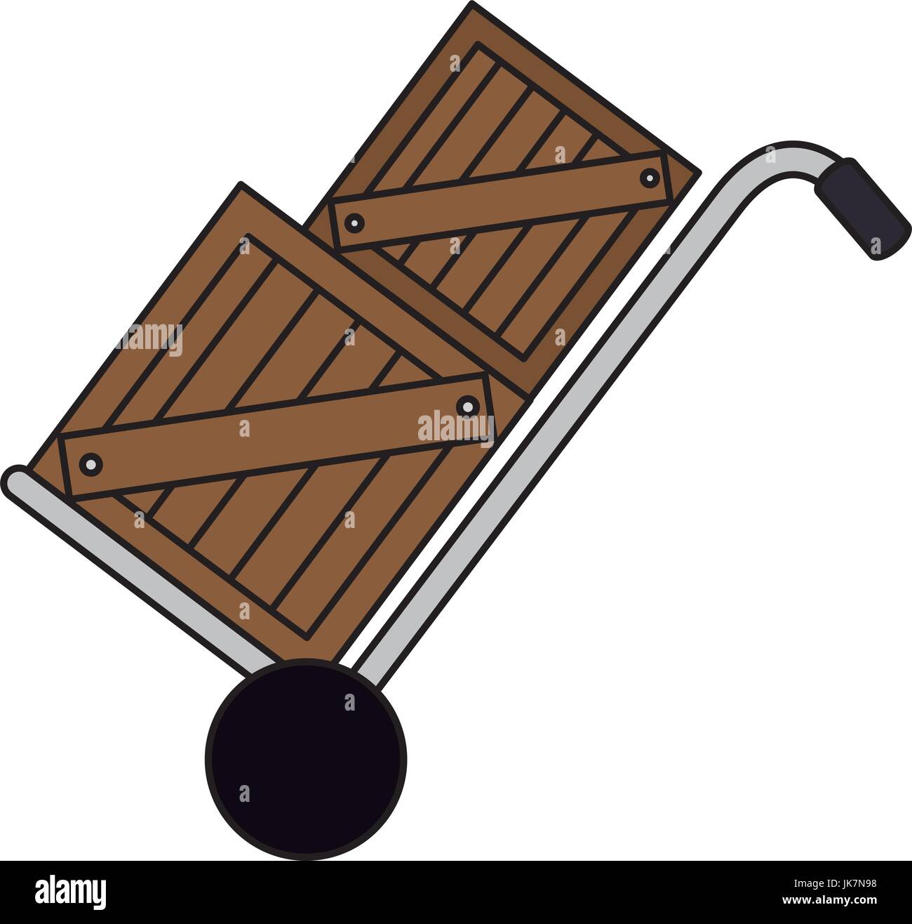 cart with boxes wooden delivery service Stock Vector Image & Art - Alamy