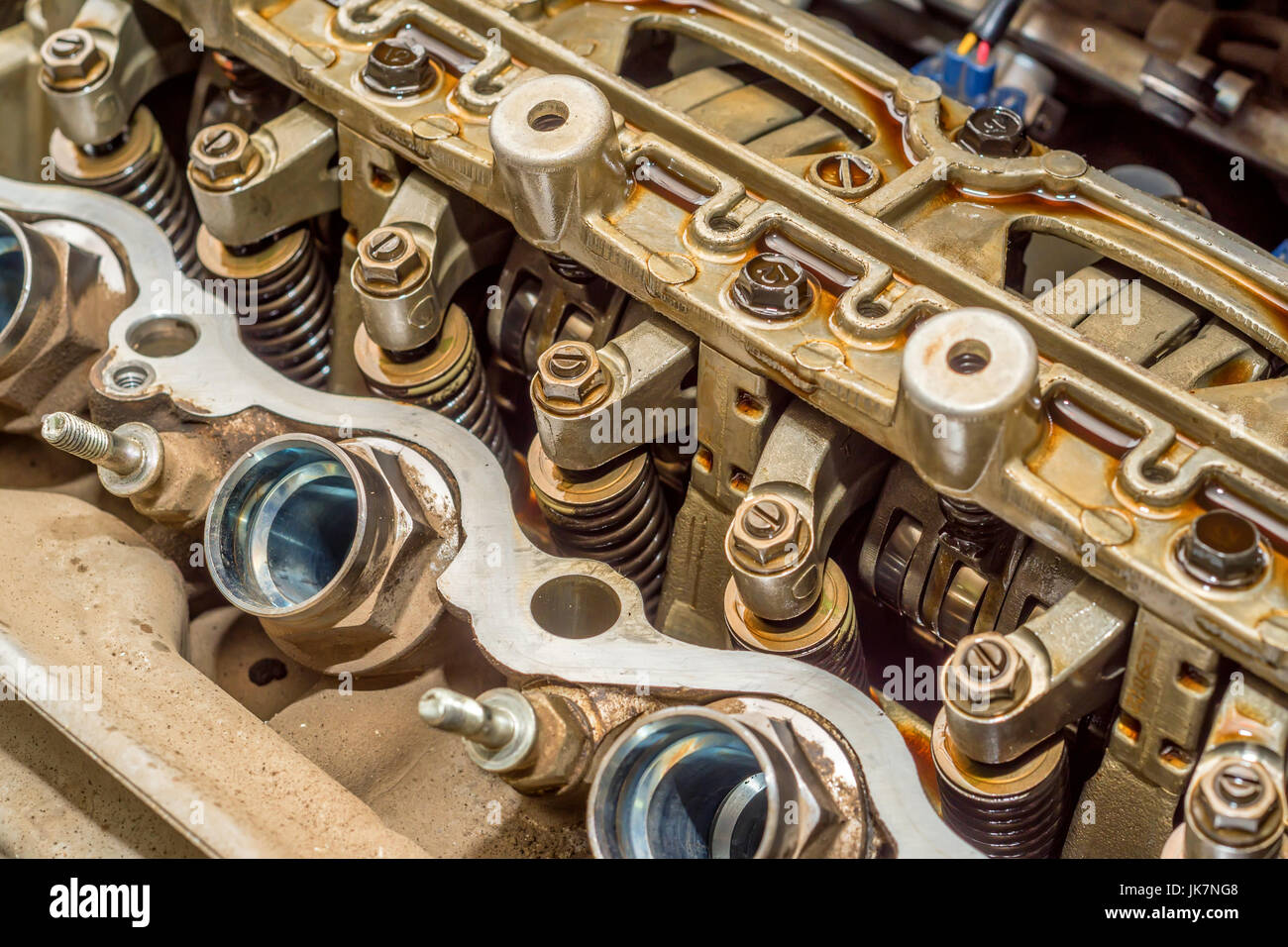 Close up of parts in engine head Stock Photo - Alamy