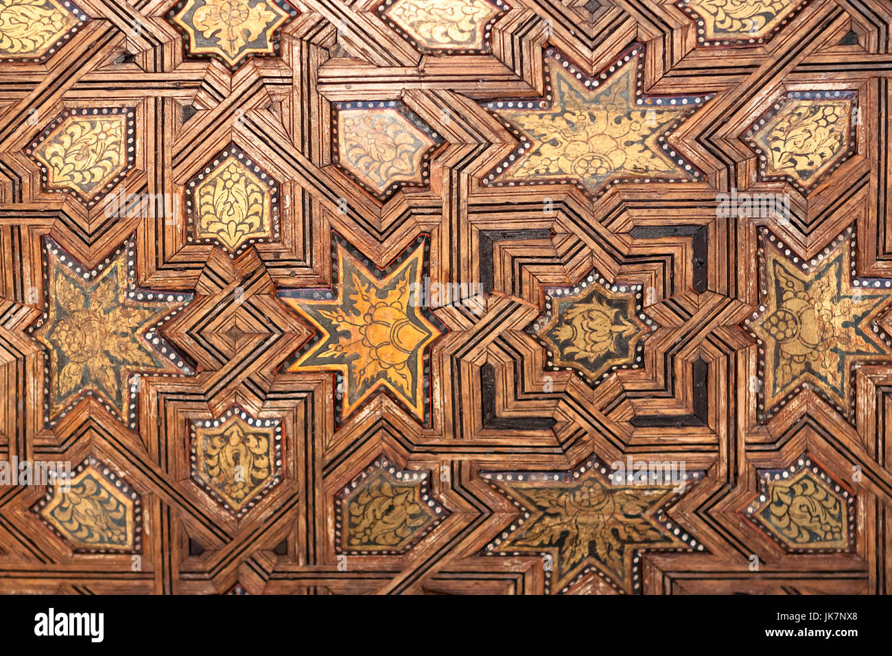 Intricate inlaid ceiling, Cuarto Dorado (Golden Room), Comares Palace ...
