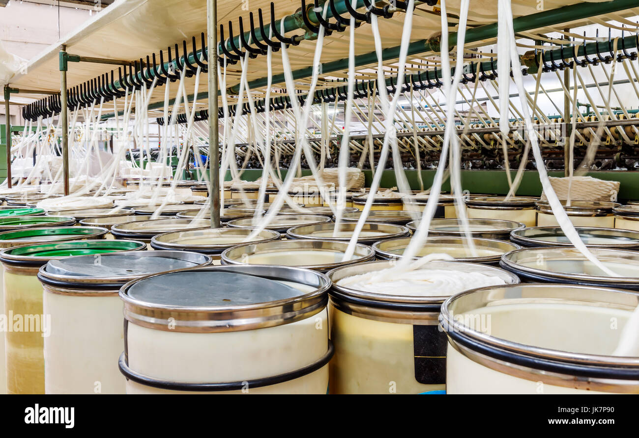 Spinning factory workshop, it is the production of machinery and ...