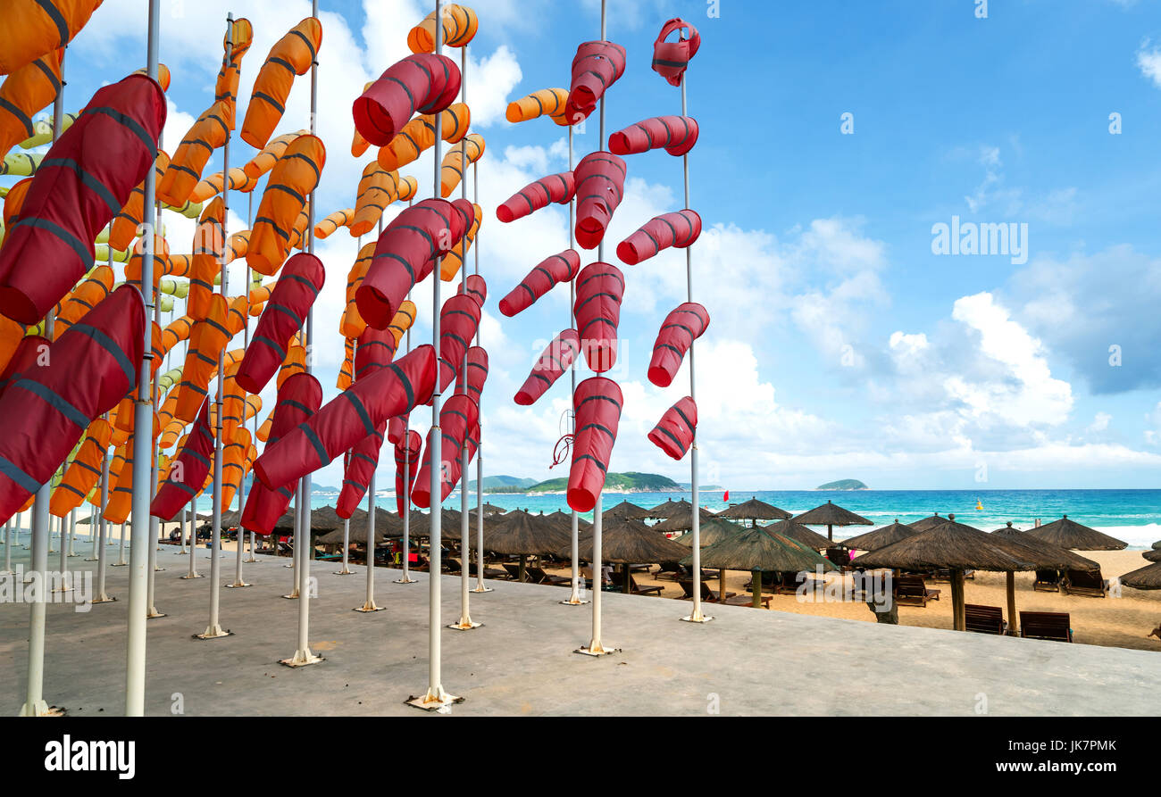 Beach color of the sail, China's Sanya, Hainan Sanya Bay Stock Photo ...