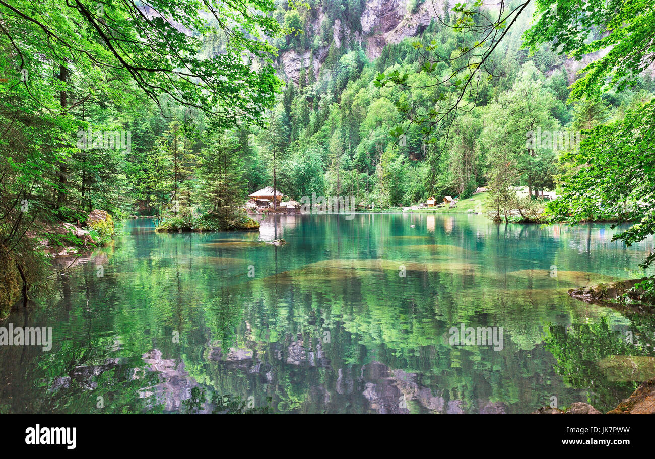 Beautiful lake Blausee Stock Photo - Alamy