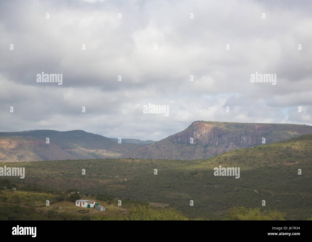 Landscape near Maqwathini at the Eastern Cape of South Africa during ...