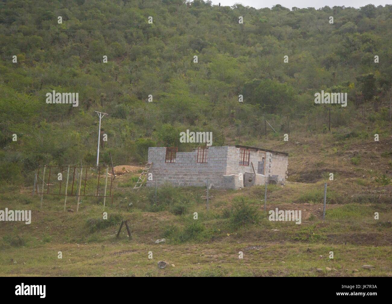 Not finished house near the Great Kei Bridge at Eastern Cape of South ...