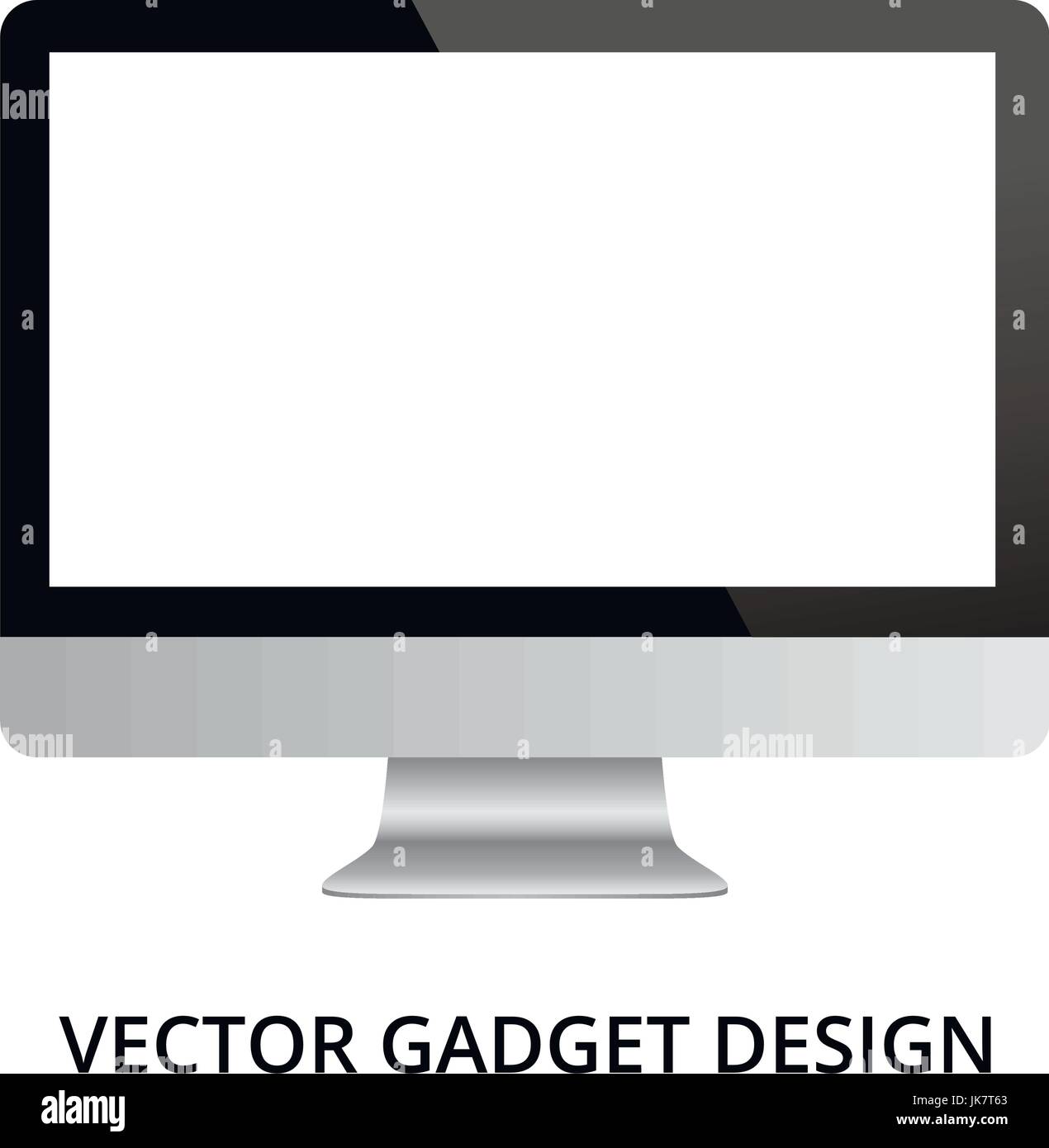 Computer monitor on white background. Realistic vector illustration ...
