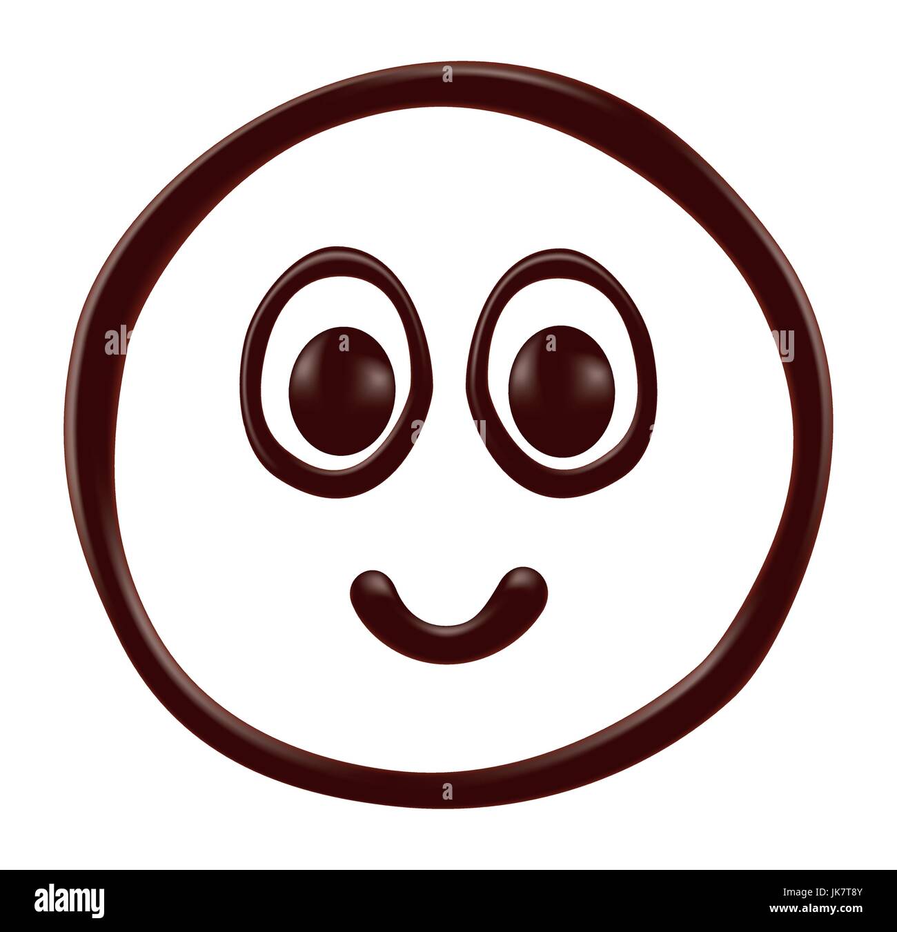 Chocolate smiley face on white background, realistic vector ...