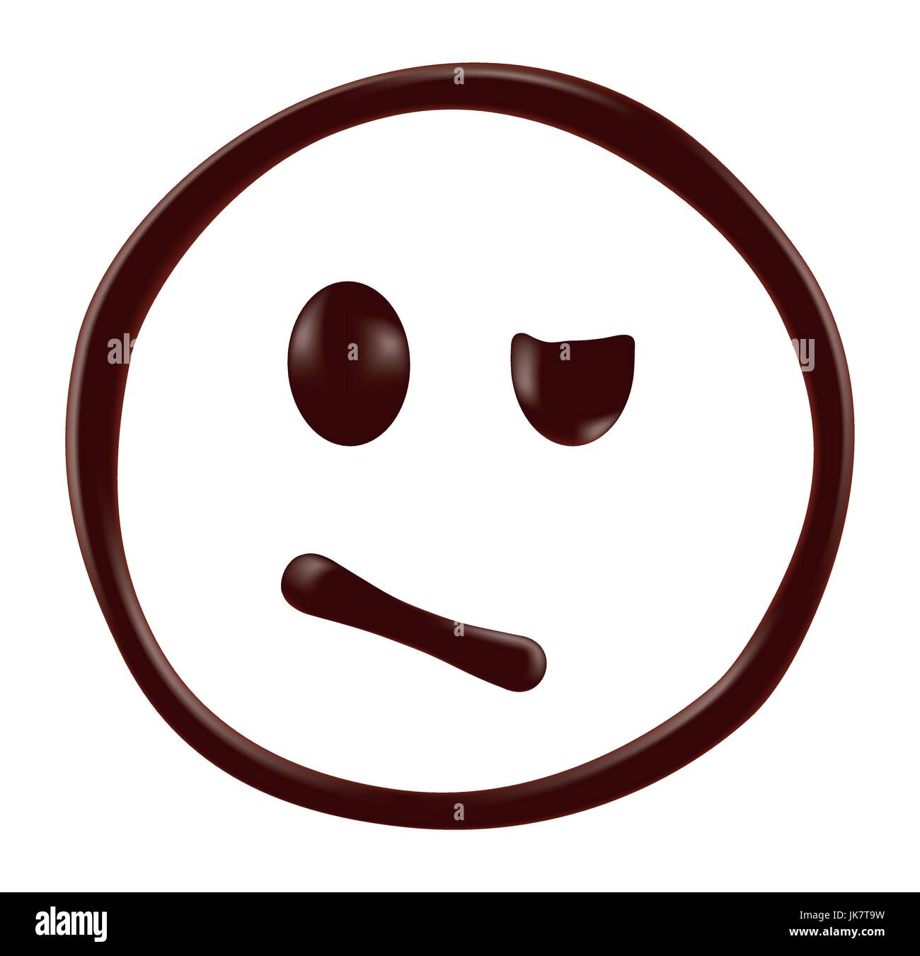 Chocolate smiley face on white background, realistic vector ...