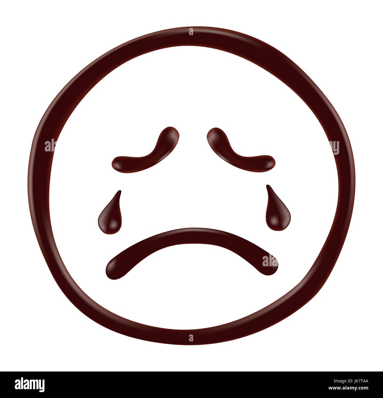 Chocolate smiley face on white background, realistic vector ...