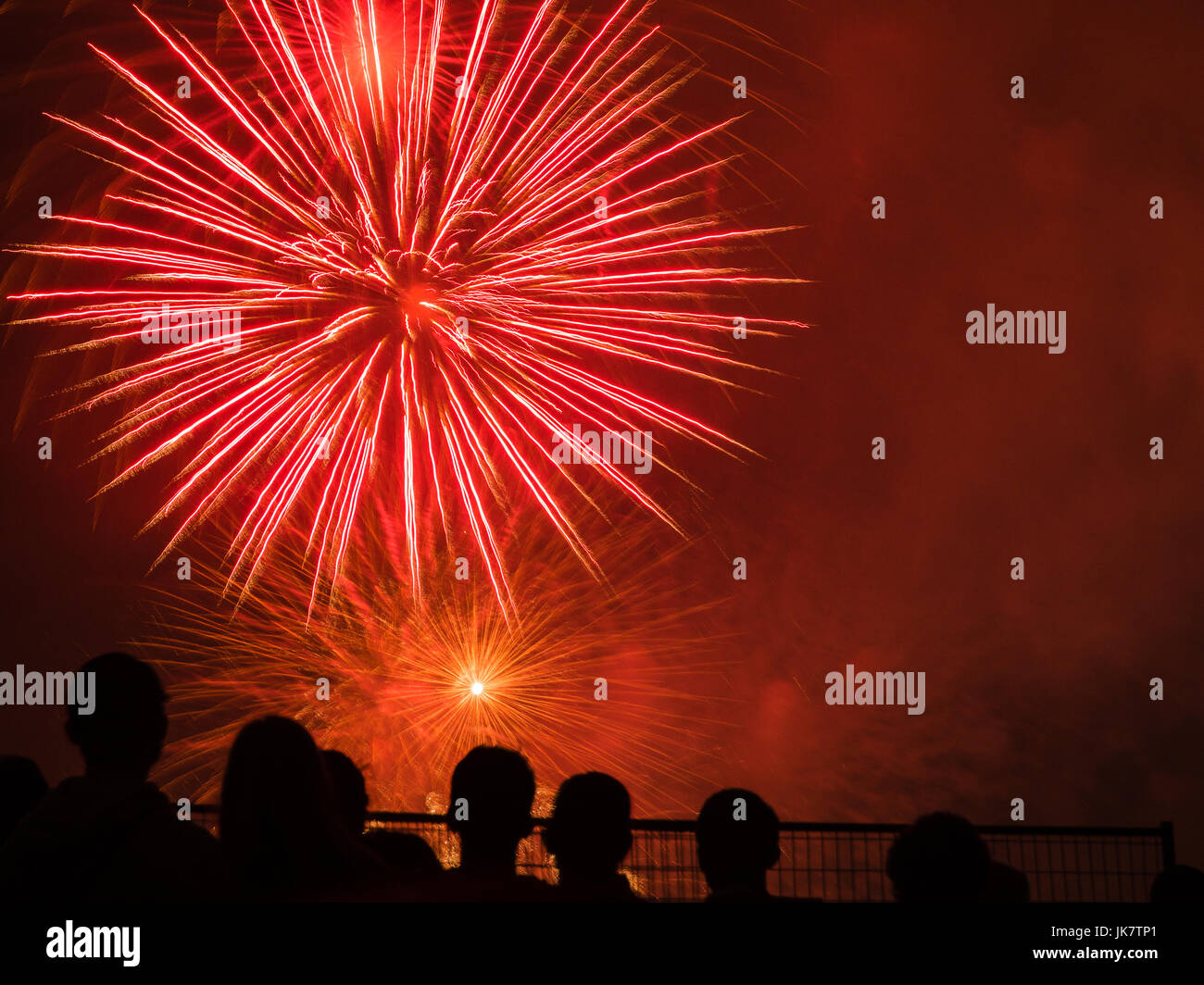 Canadians watching fireworks on the Canada Day, Ottawa, Capital of ...