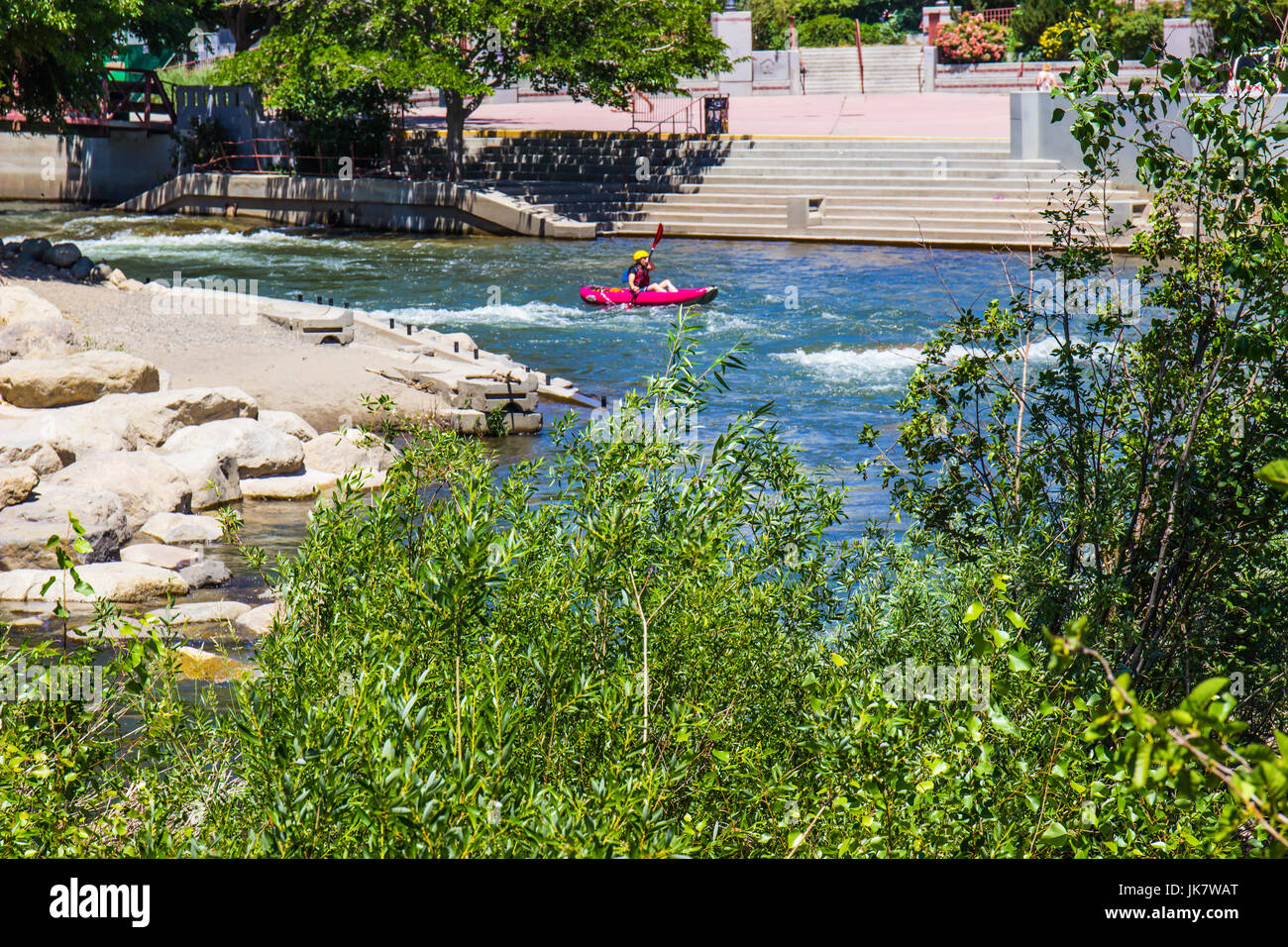 Kayak On Truckee River In Reno, Nevada Stock Photo - Alamy