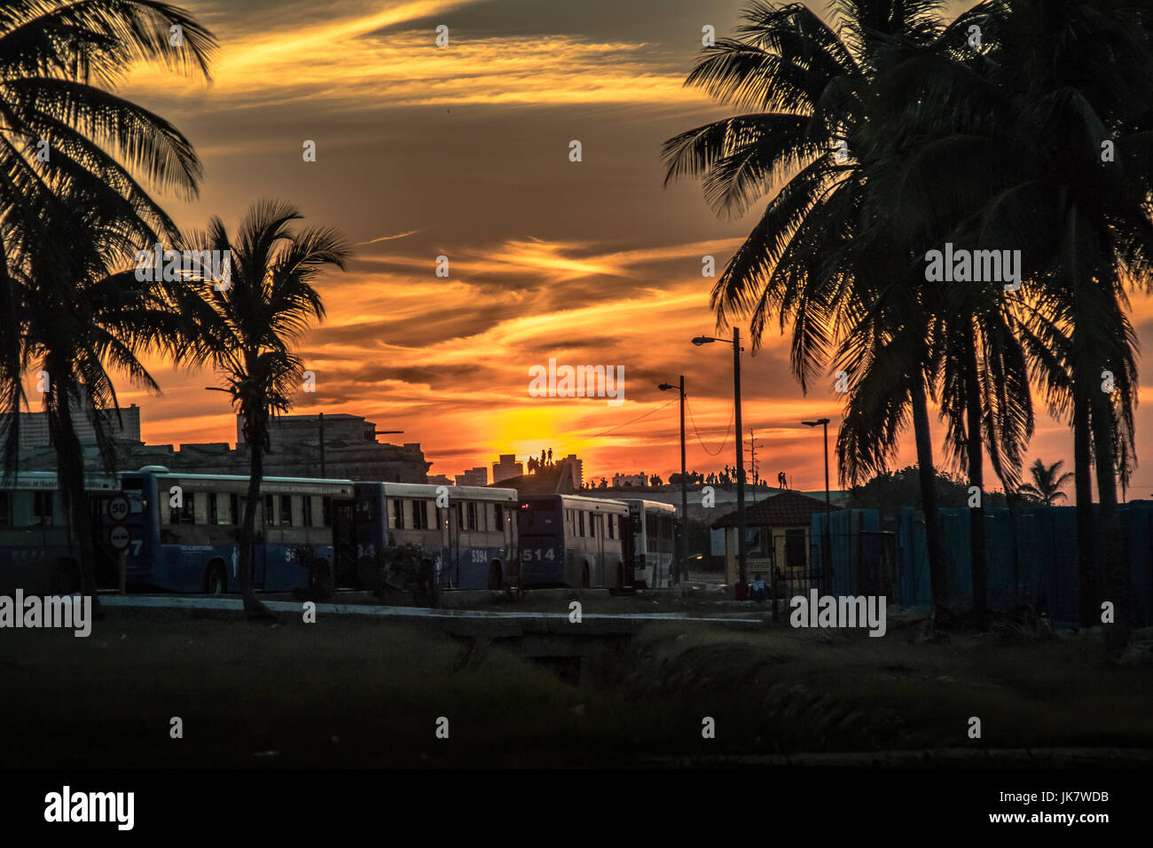 A colorful sunset in Havana, Cuba Stock Photo - Alamy