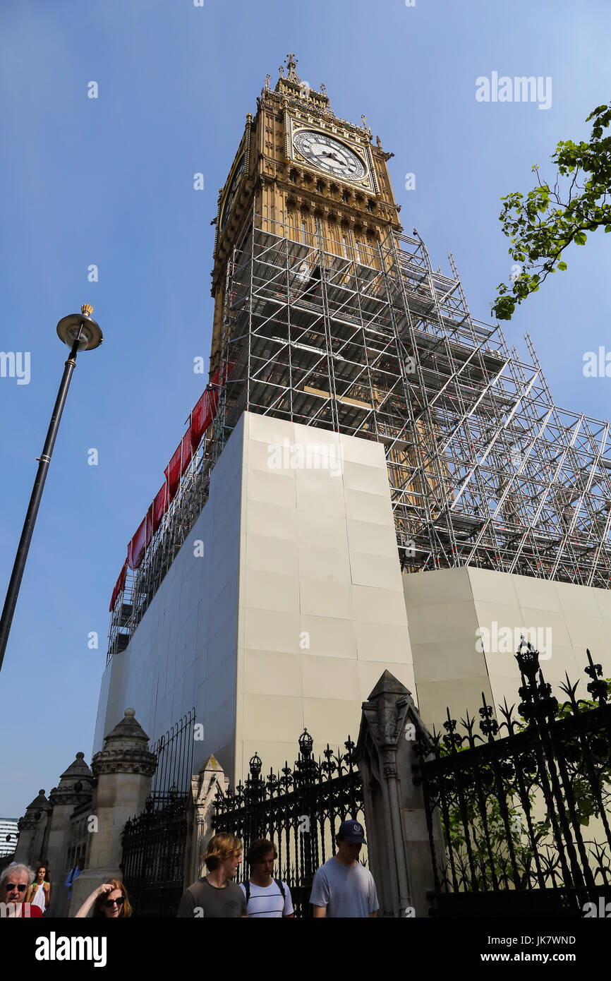 Scaffolding has started covering the Elizabeth Tower (Big Ben) as ...