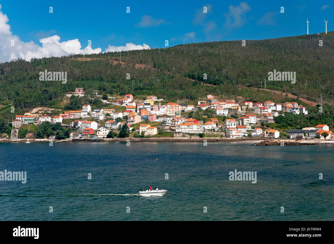 Ezaro bay and village, La Coruna province, Region of Galicia, Spain ...