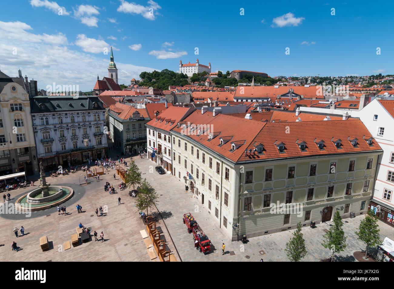 View of the Main Square in Old Town, Bratislava, Slovakia Stock Photo ...