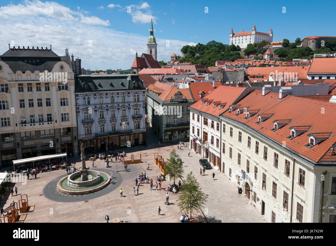 View of the Main Square in Old Town, Bratislava, Slovakia Stock Photo ...