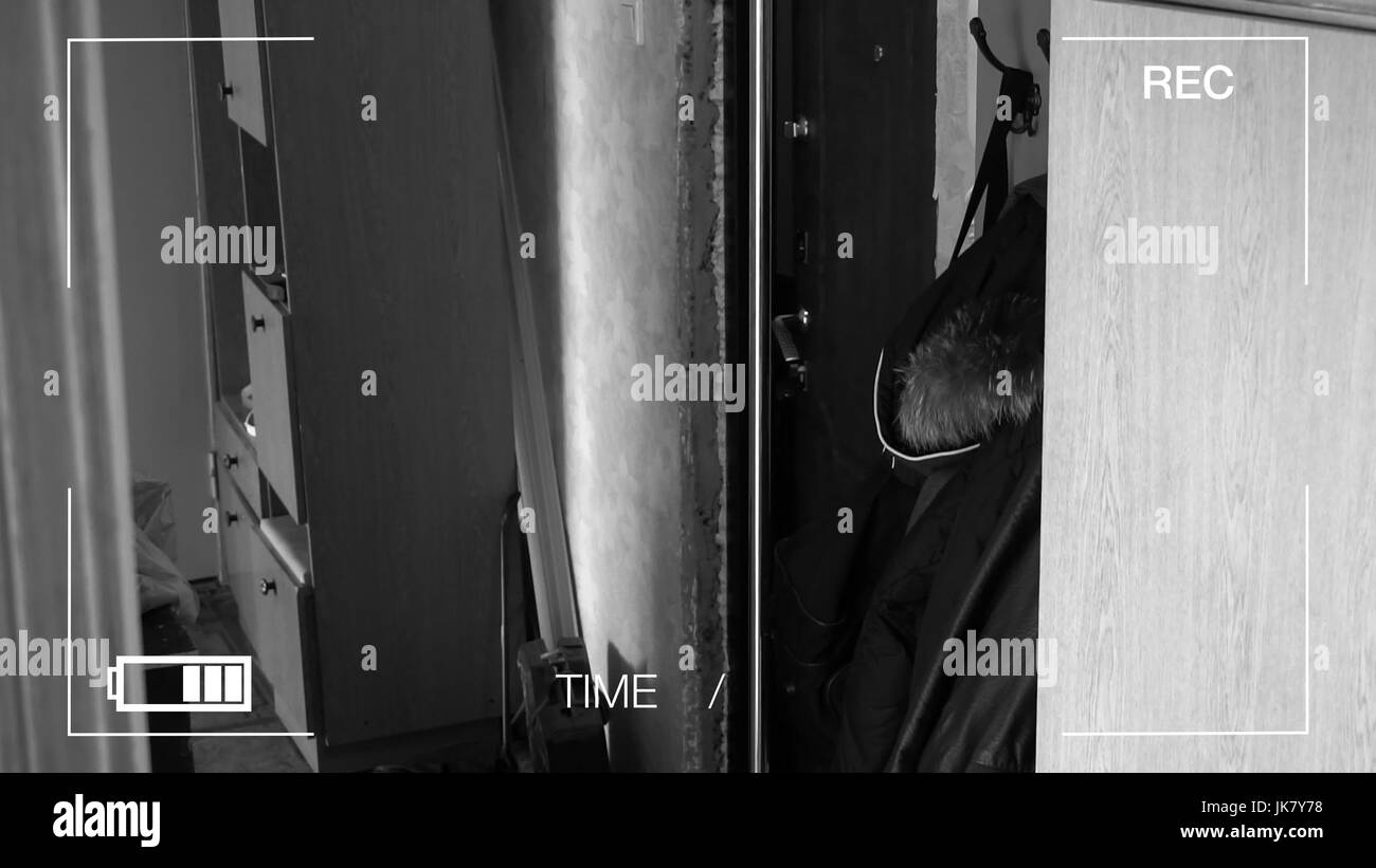 The real surveillance camera photographed and recorded the robber with ...