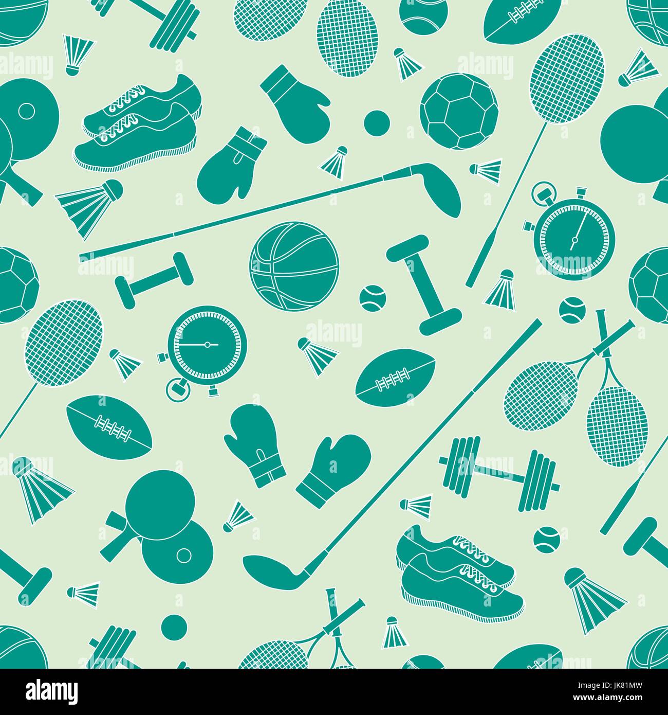 Seamless pattern on the sports theme. Vector illustration sports and ...