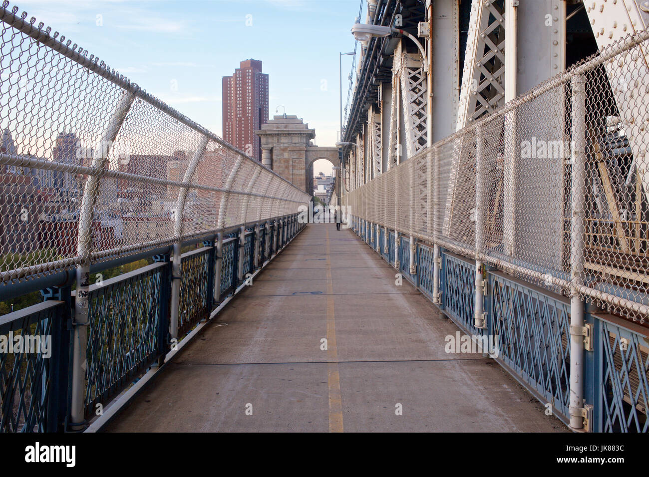 Pedestrian Walkway On Brooklyn Bridge High Resolution Stock Photography ...