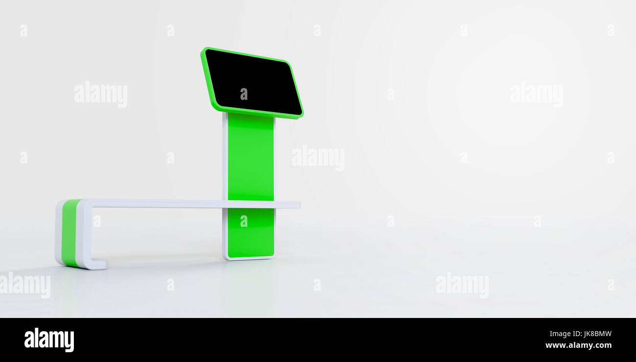 Digital display integrated in a modern design bench, original 3d ...
