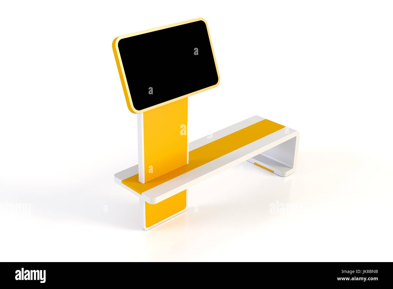 Digital display integrated in a modern design bench, original 3d ...