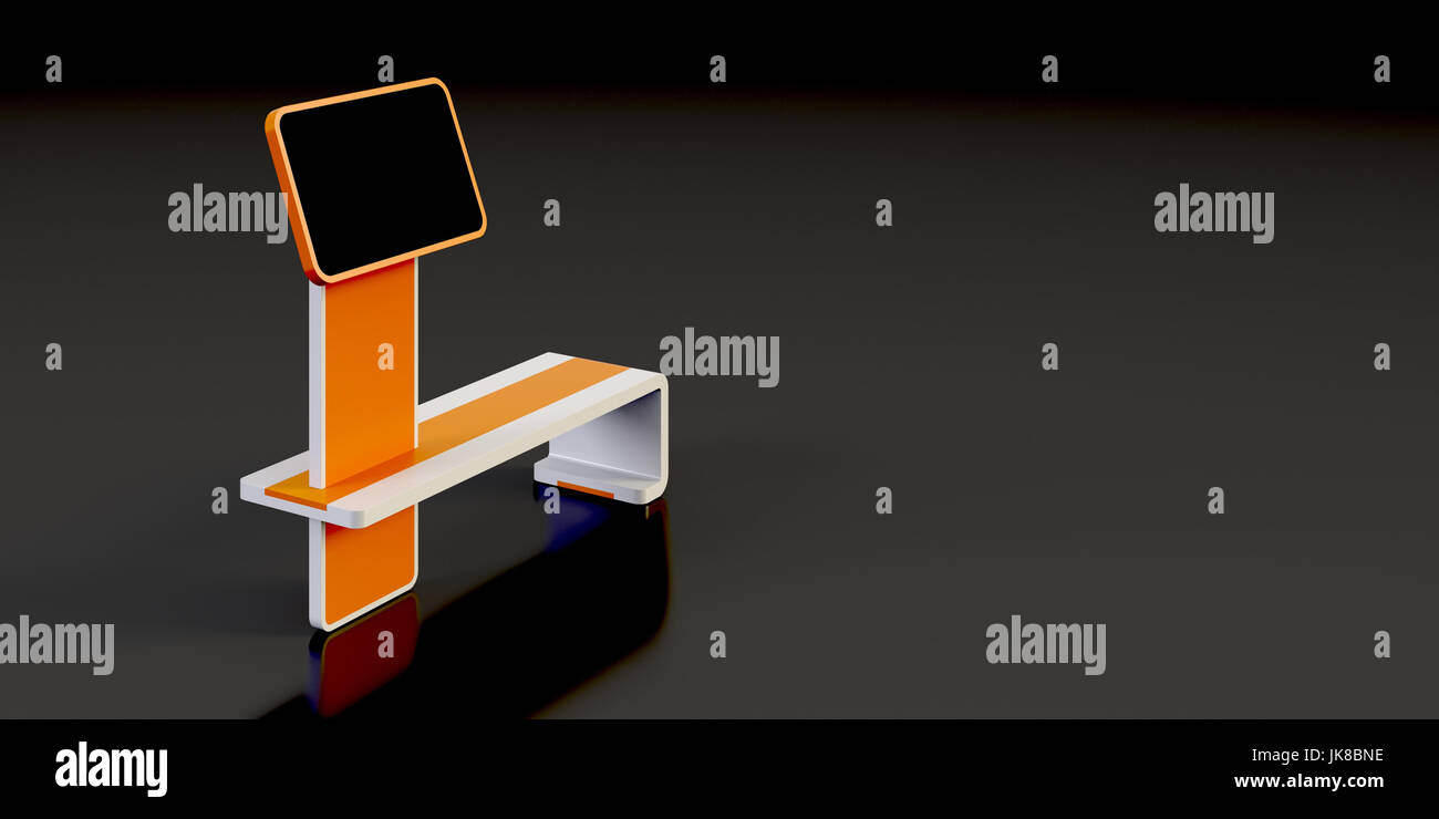 Digital display integrated in a modern design bench, original 3d ...