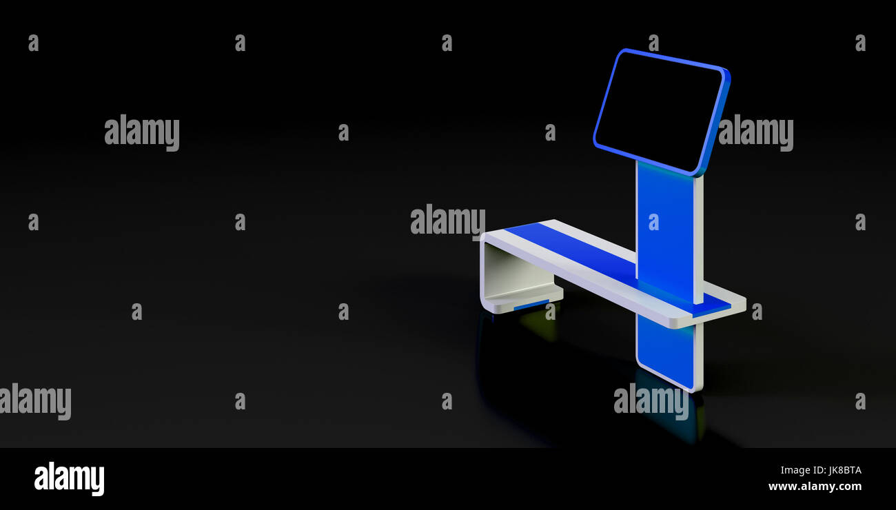 Digital display integrated in a modern design bench, original 3d ...