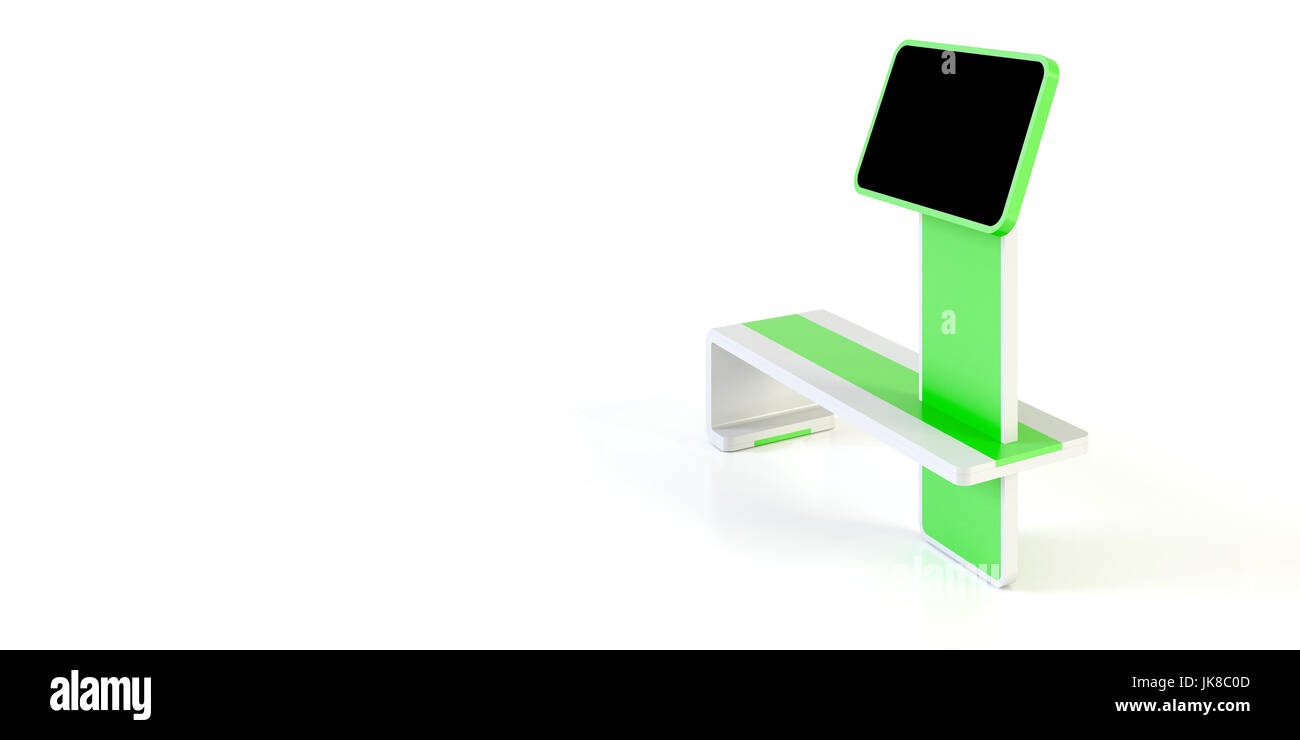 Digital display integrated in a modern design bench, original 3d ...