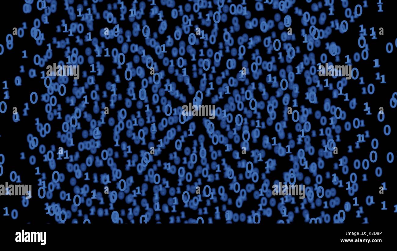 abstract binary code blue background 3d render Stock Photo - Alamy
