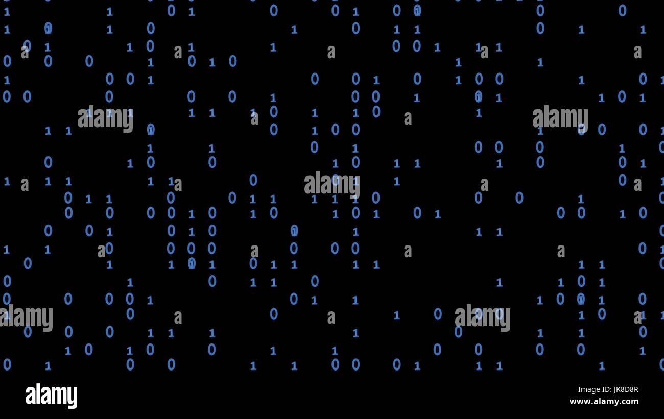 abstract binary code blue background 3d render Stock Photo - Alamy