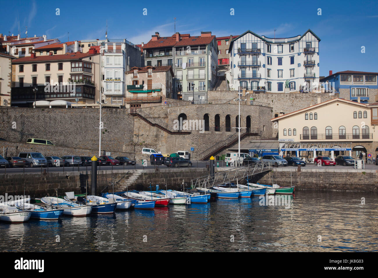 Spain, Basque Country Region, Guipuzcoa Province, Getaria, port view ...